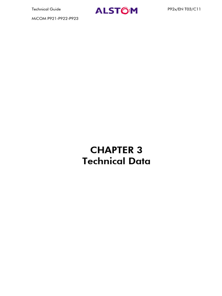 Micom P922 - Technical Data | PDF | Switch | Relay