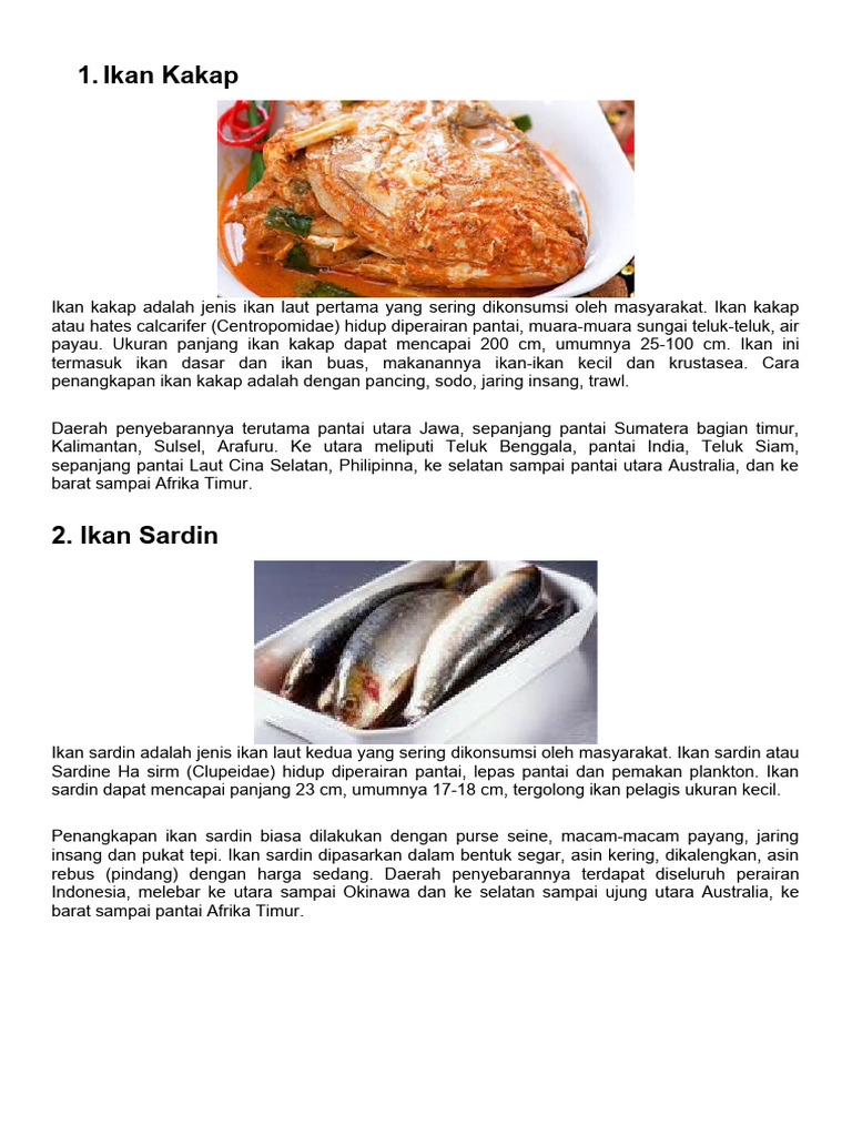 Jenis-Jenis Ikan Laut yang Populer | PDF