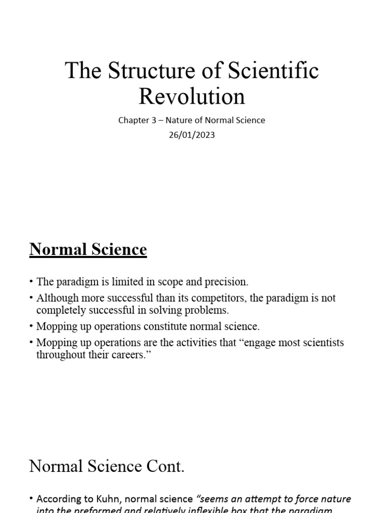 The Structure of Scientific Revolution - Chapter 3 | PDF | Science ...