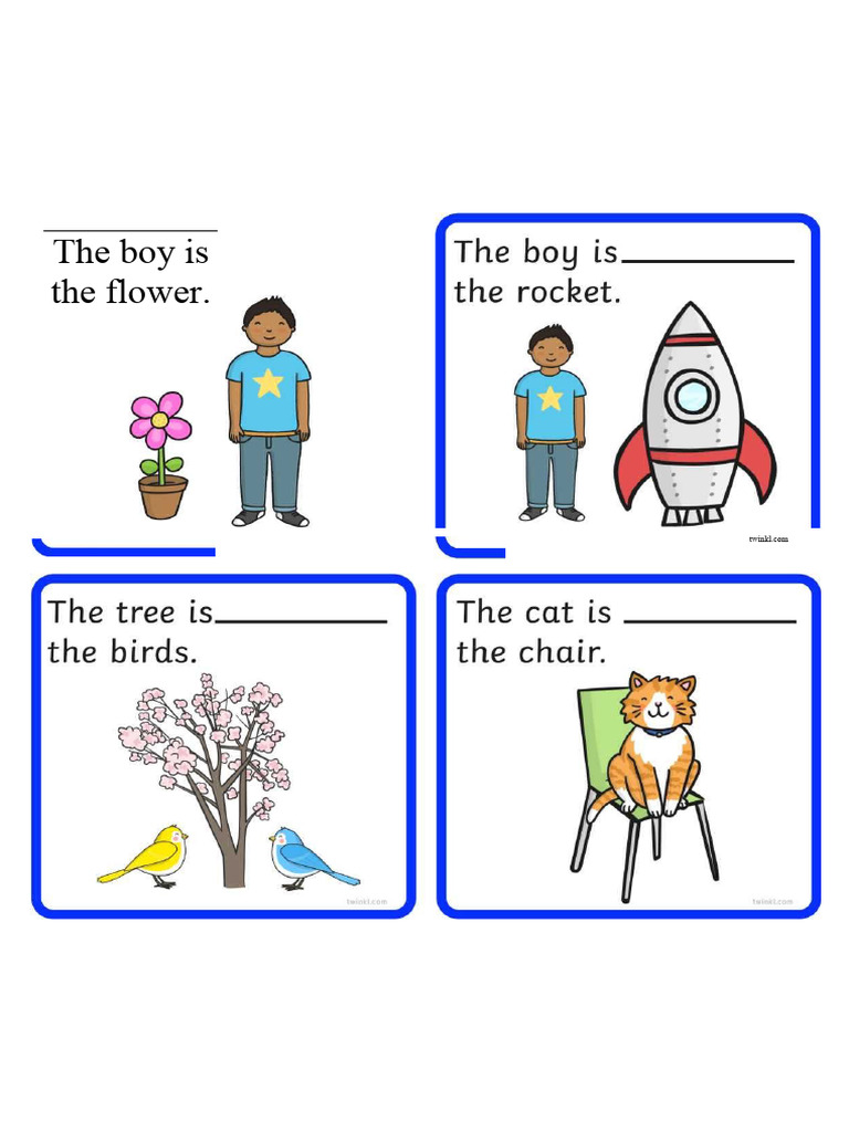 Preposition Picture Description Cards | PDF | Home & Garden | Science ...