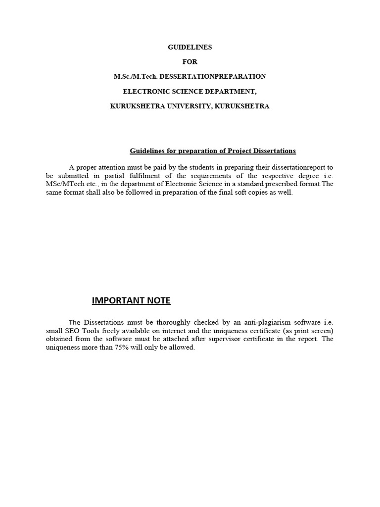 Guidelines For Dissertation and Current Topic Seminar | PDF | Thesis ...