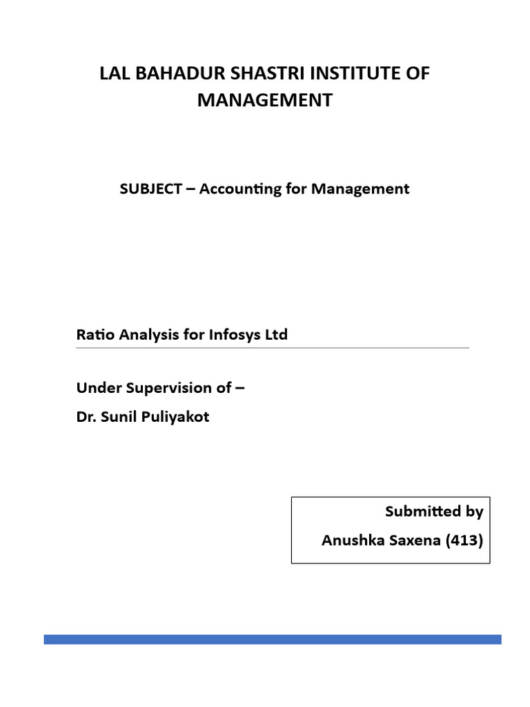 Accounting For Management Assignment Anushka Saxena 413 | PDF ...