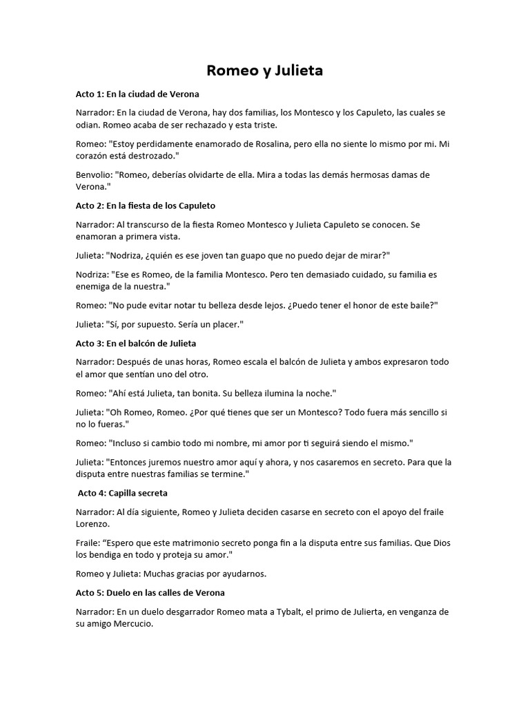 Guion de Romeo y Julieta | PDF | Romeo y Julieta