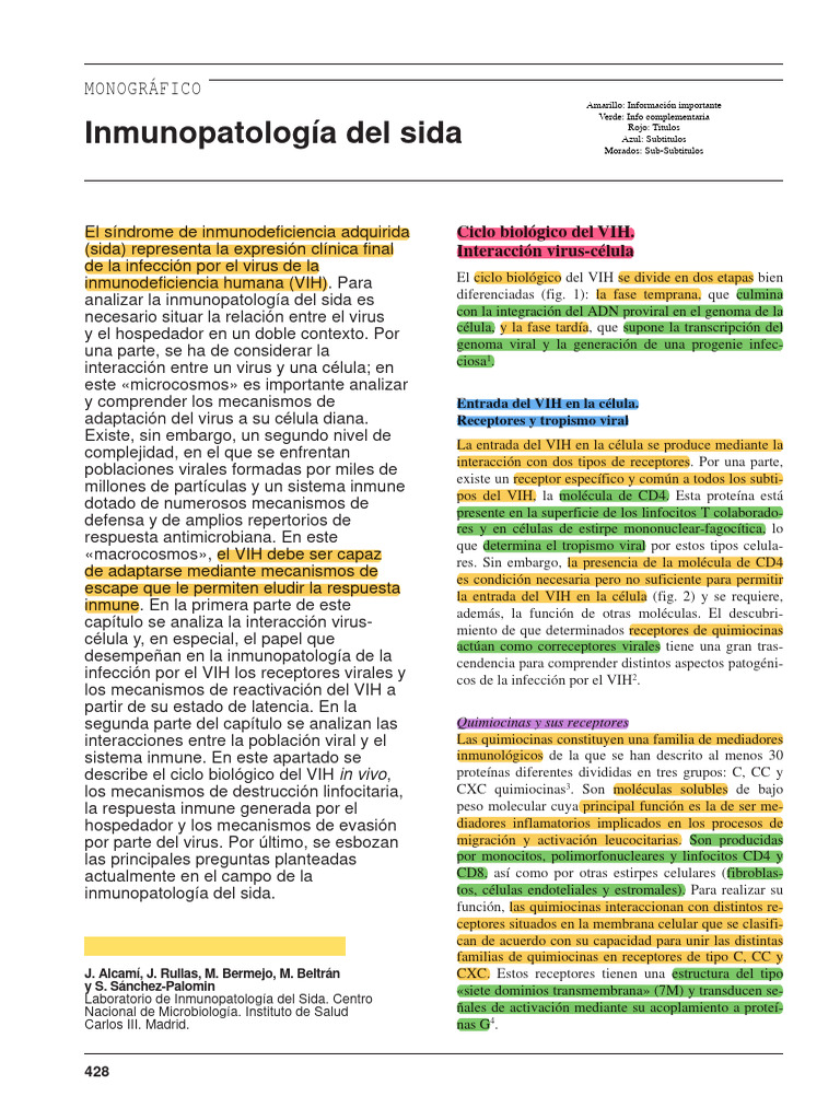 Inmunopatologgia Del SIDA | PDF | VIH | Sistema inmune