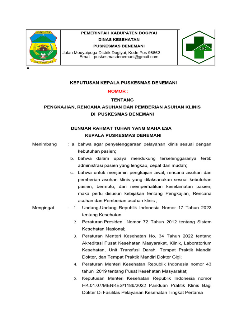 3211 SK Pelayanan Klinis Pengkajian, Rencana Asuhanm Pendidikan Pasien-Keluarga | PDF