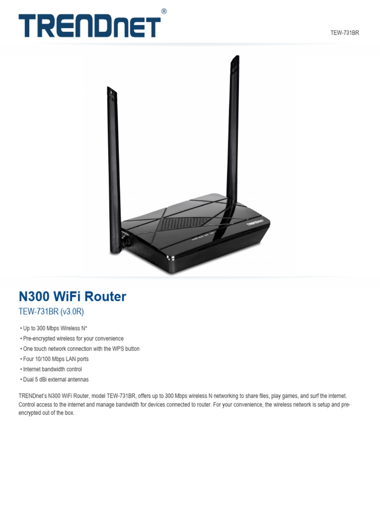 EN Datasheet TEW-731BR (v3.0R) | PDF | Wi Fi | Computer Network