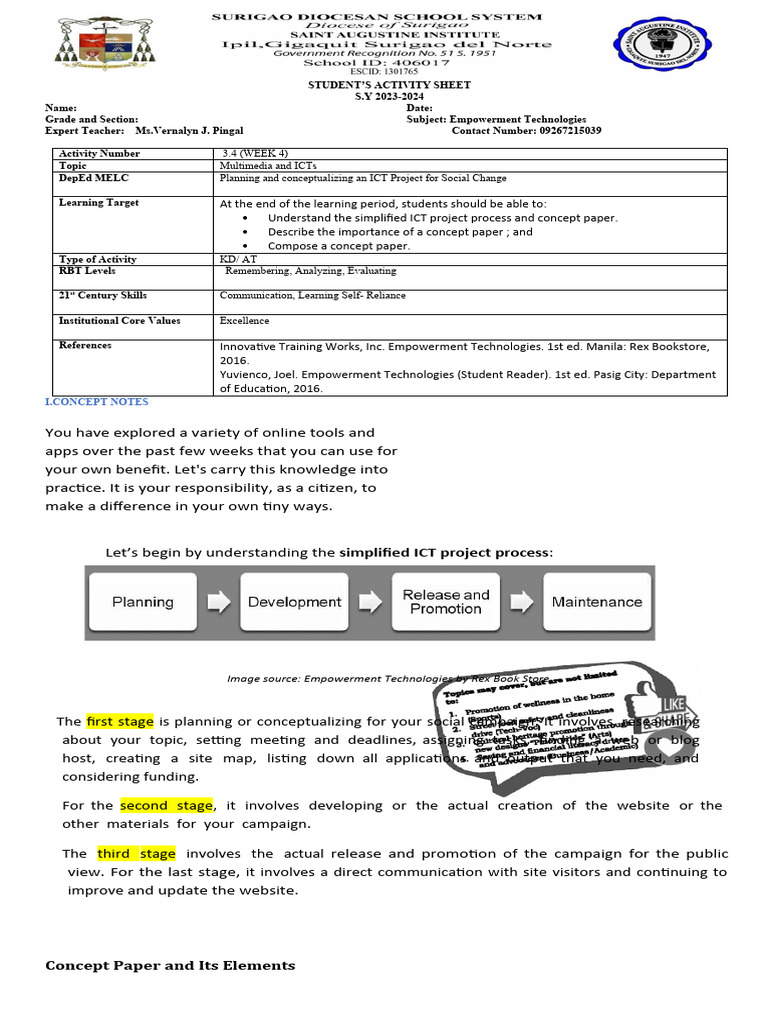 3.4 (Week 4) Multimedia and Icts Planning and Conceptualizing An Ict ...