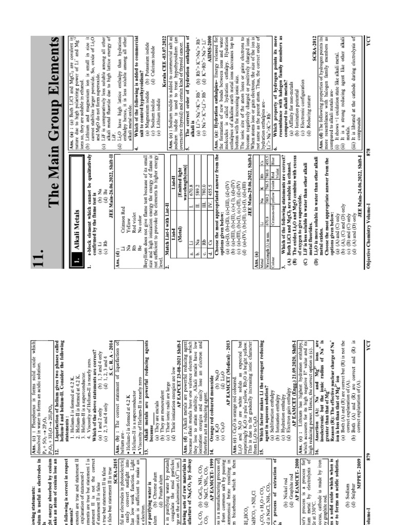Main Group Elements (C-11) | PDF