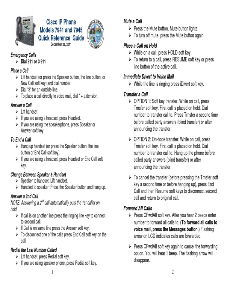 Form Ciscophonereference | PDF | Voicemail | Telephone