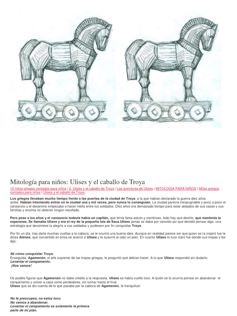 Cuentos - Ulises y El Caballo de Troya | PDF | Odiseo | Troya