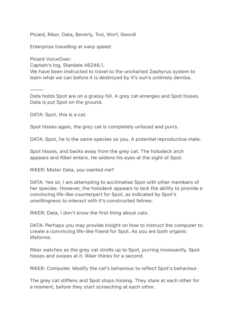 PIcard, Riker, Data, Beverly, Troi, Worf, Geordi | PDF | Law | Young Adult