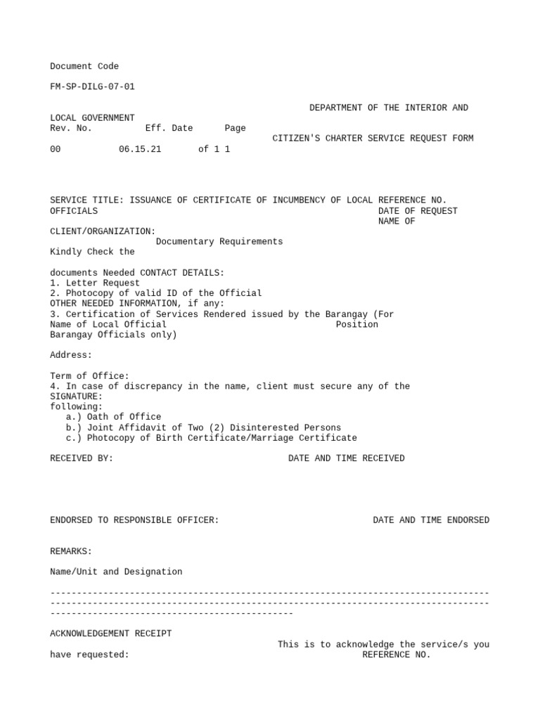 FM SP DILG 07 01 CCSRF Incumbency | PDF