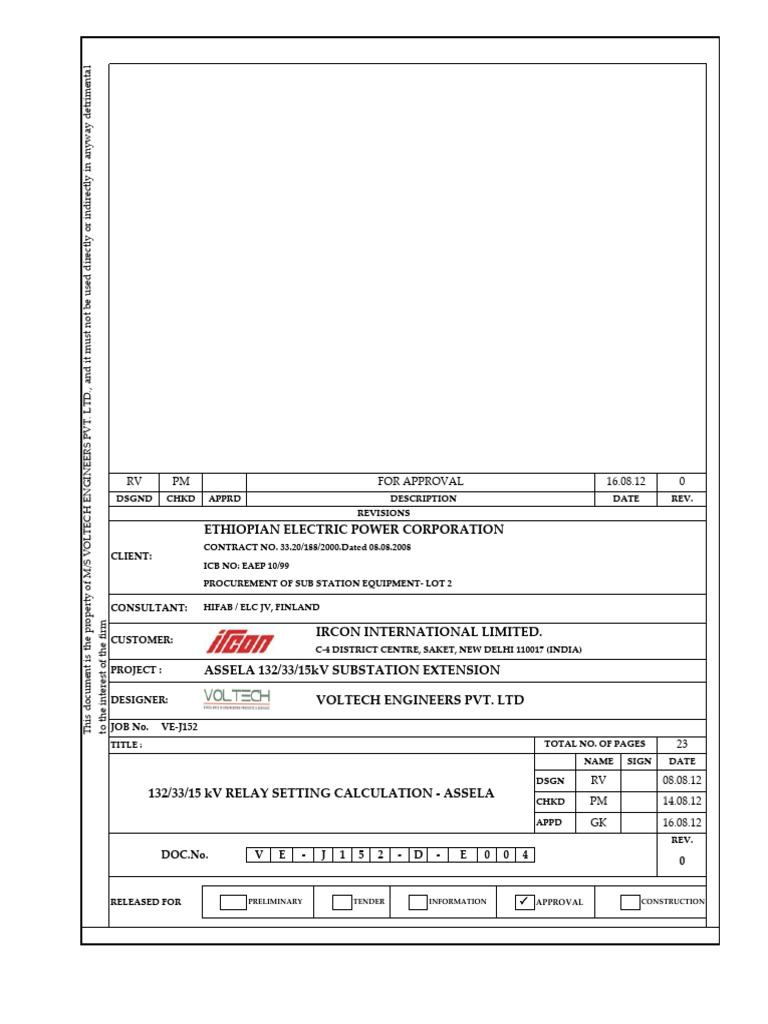132-33-15kV WOLAYITA(Old) - Relay Setting Calculation | PDF ... 132-33-15kV WOLAYITA(Old) - Relay Setting Calculation | PDF ...