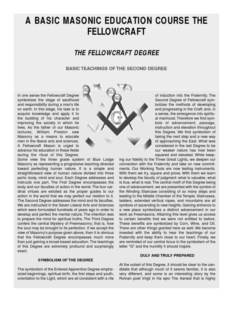 A Basic Masonic Educational Course - The Fellow Craft | PDF | Social ...