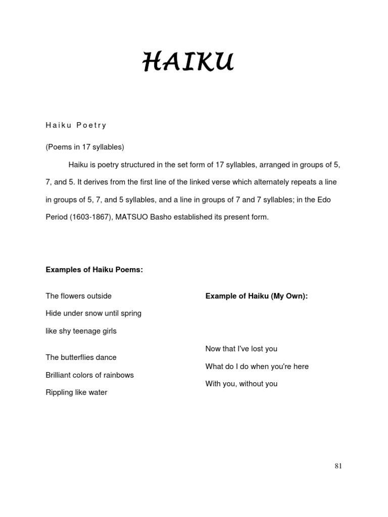 Japnanese Taiwan Poems 80 89 | Poetry | Phonaesthetics