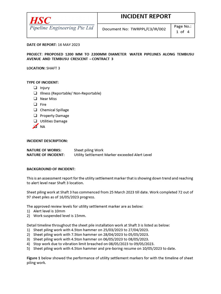 Incident Report 002 | PDF | Deep Foundation | Civil Engineering