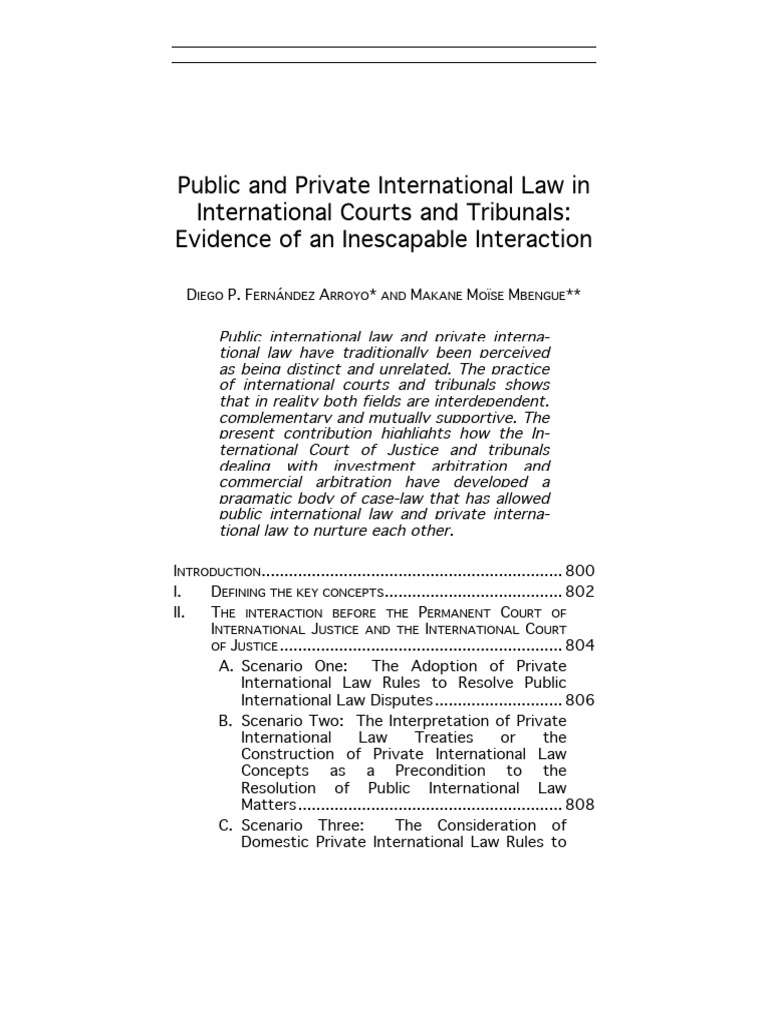 Intl Courts PV T Public | PDF | International Law | Jurisdiction