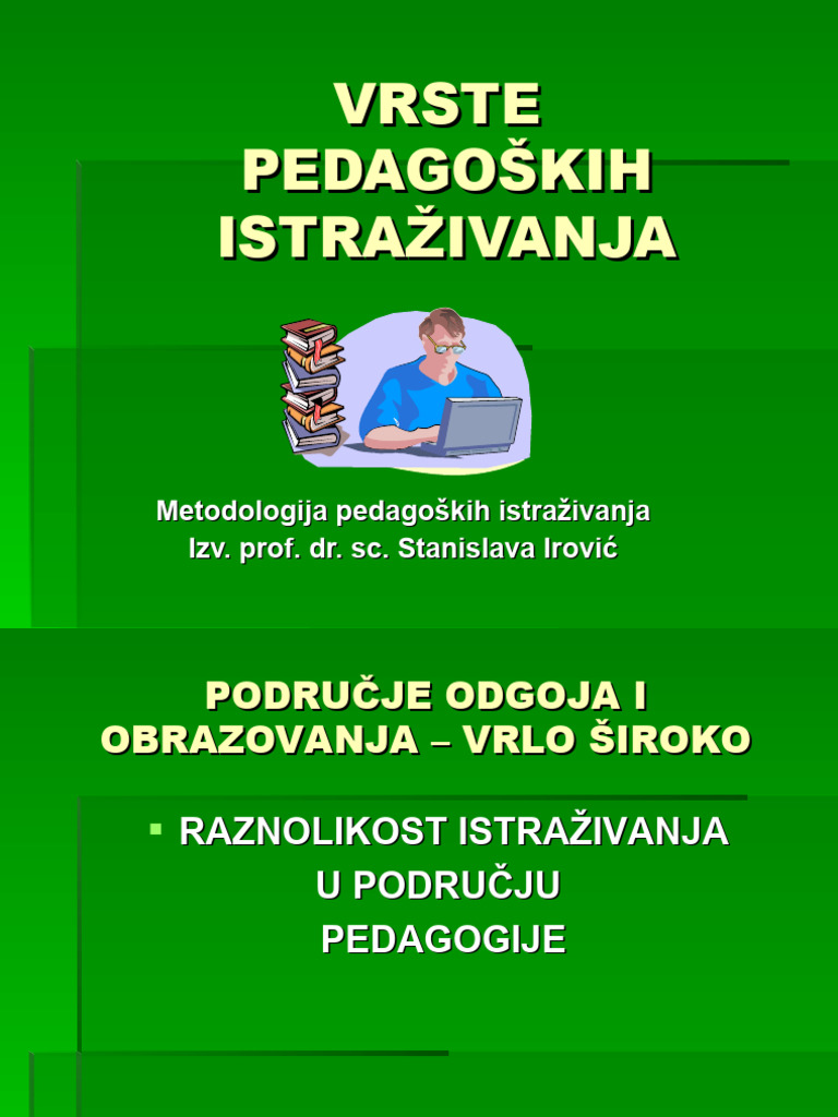 Vrste Pedagoskih Istrazivanja | PDF