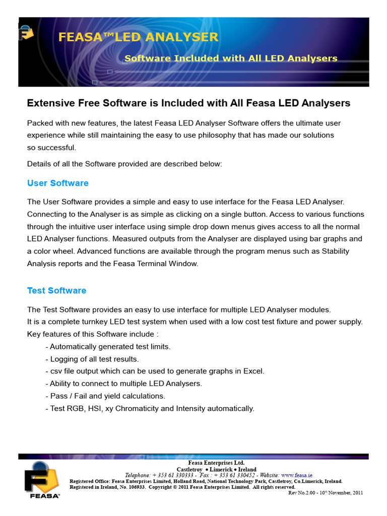 Feasa LED Analyser Software | PDF | Software | Computer Programming