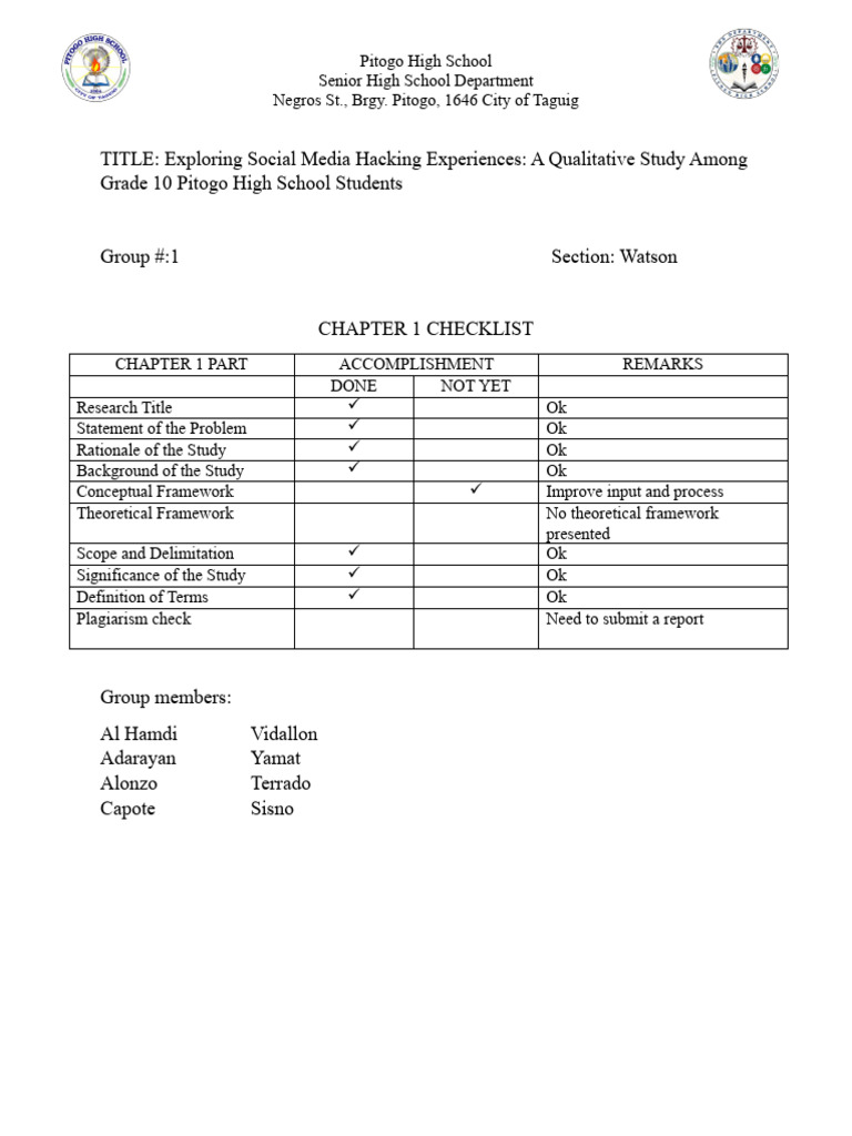 11-WATSON-Chapter 1 Checklist | Download Free PDF | Cognition | Methodology