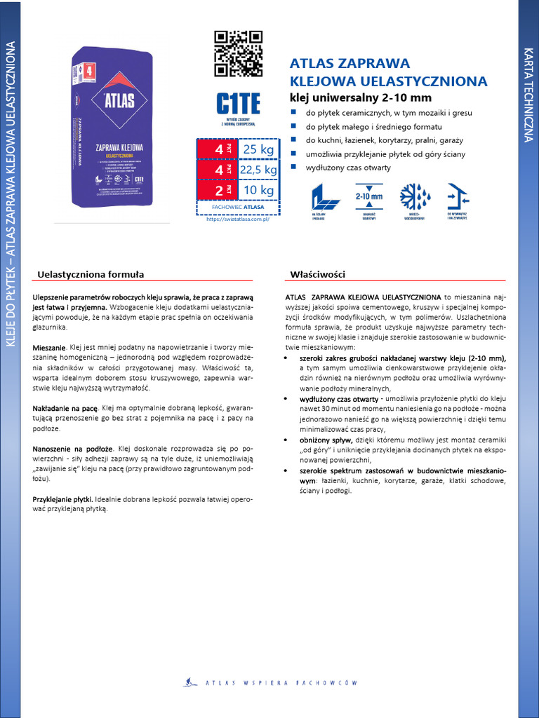 Klej Do Płytek - PL - 1836 - 20230704 - 150334 - Klej Do Płytek Atlas | PDF