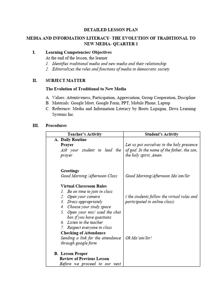 Detailed Lesson Plan | PDF | Communication | Teachers