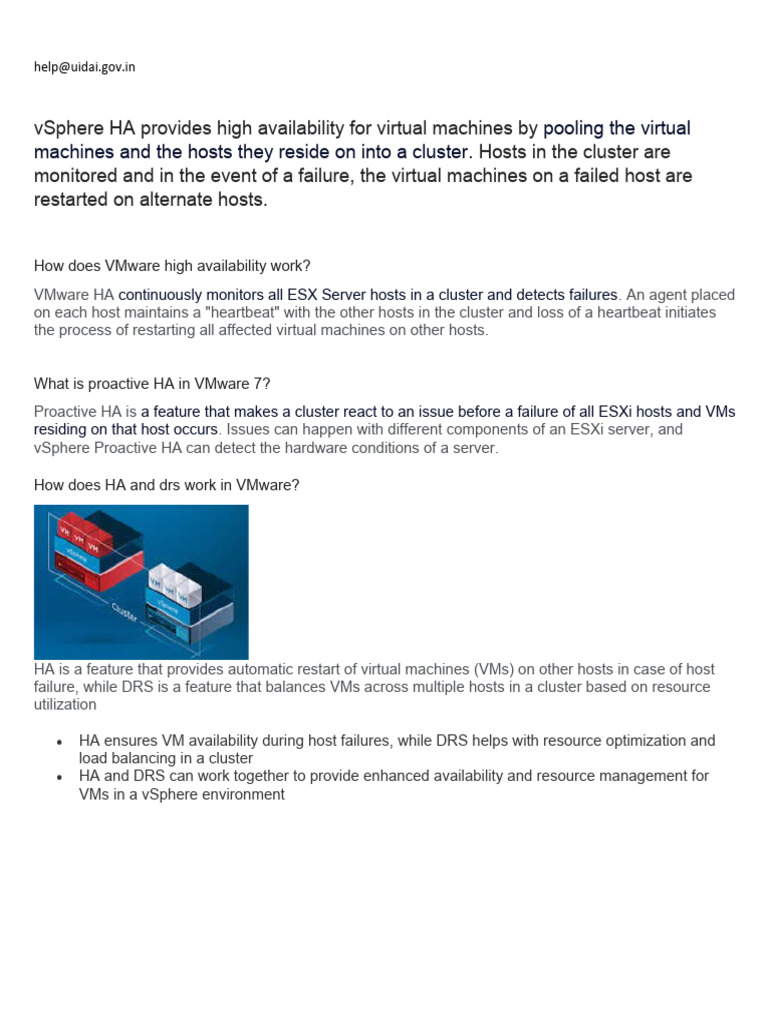 VMware Points | PDF | Virtual Machine | Computer Cluster