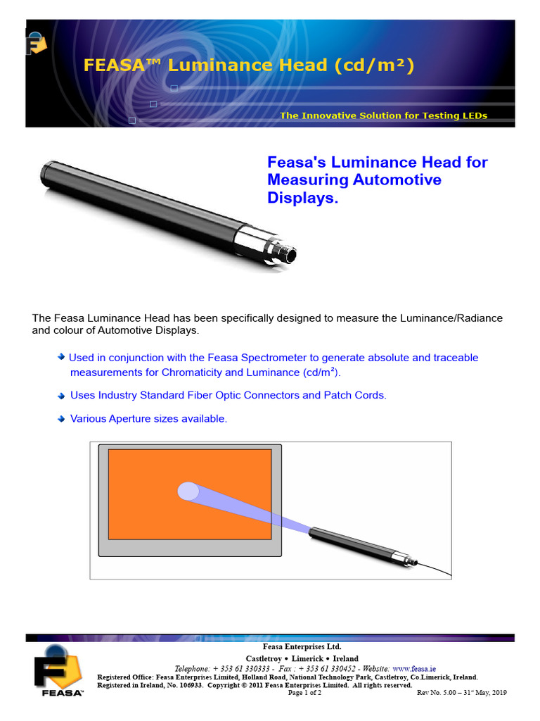 Feasa Luminance Head | PDF | Optical Fiber | Optics