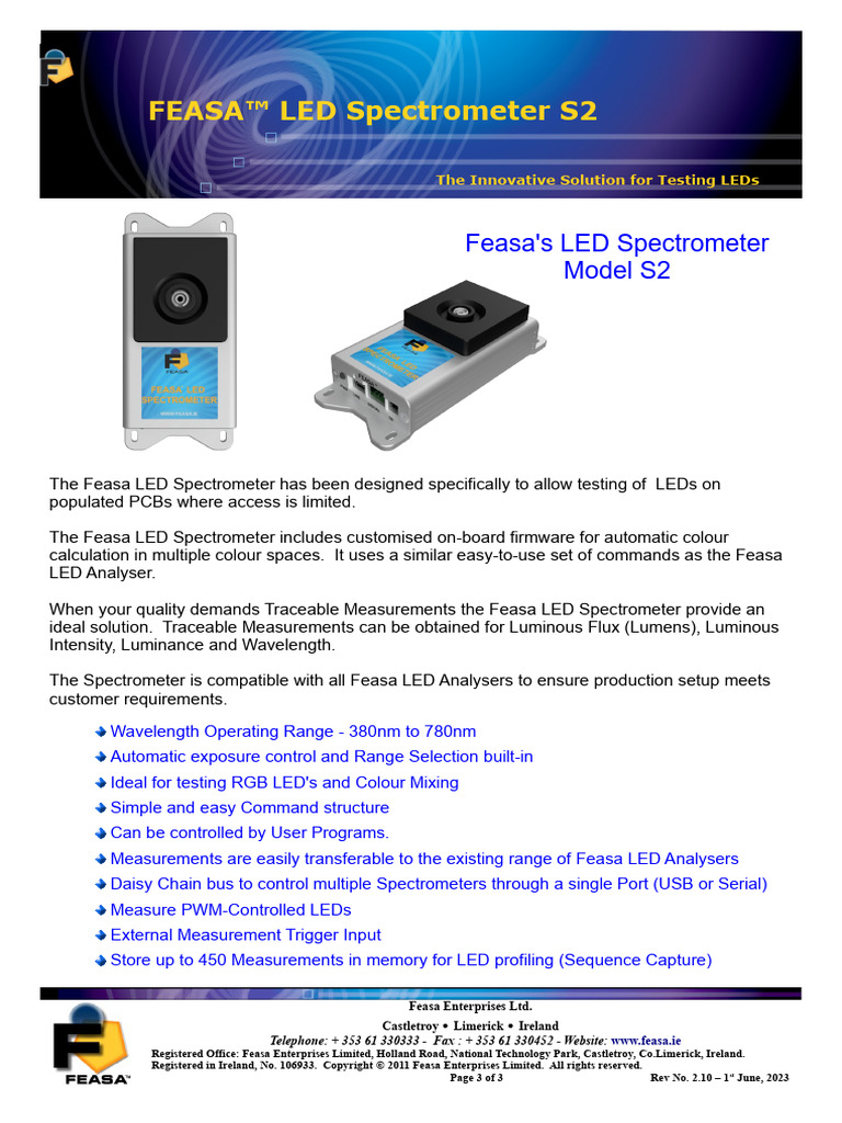 Feasa Spectrometer | PDF | Light Emitting Diode | Color