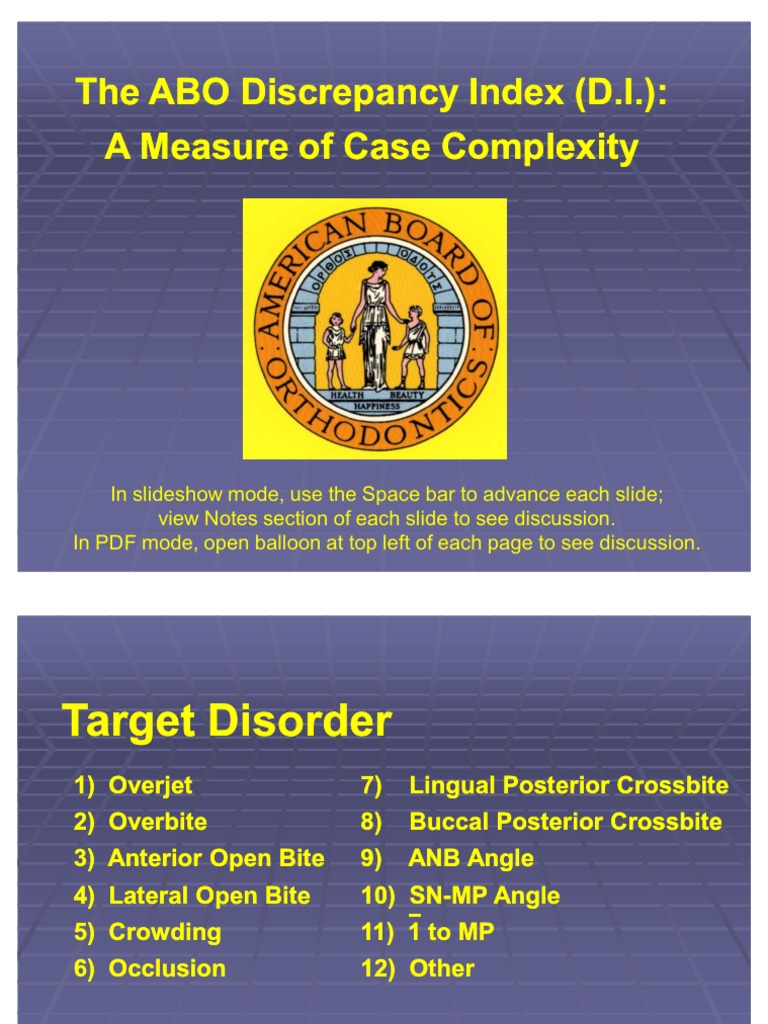 Discrepancy Index Scoring System | PDF | Orthodontics | Human Head And Neck