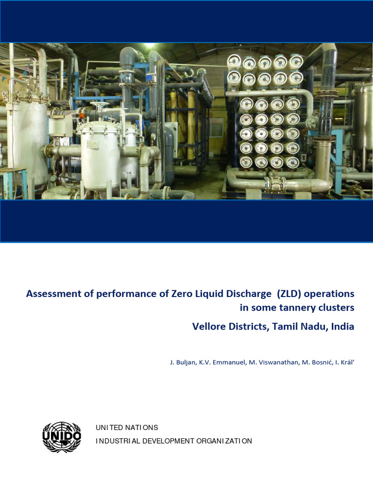 Assessment of Performance of ZLD Operations in Some Tannery Clusters P ...