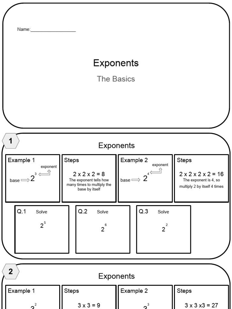 Exponents: The Basics | Download Free PDF | Exponentiation | Cognition