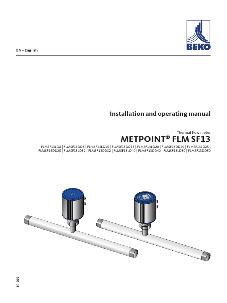 Beko Metpoint - FLM - sf13 - Manual - en - 10-205 - v02 | PDF | Flow ...