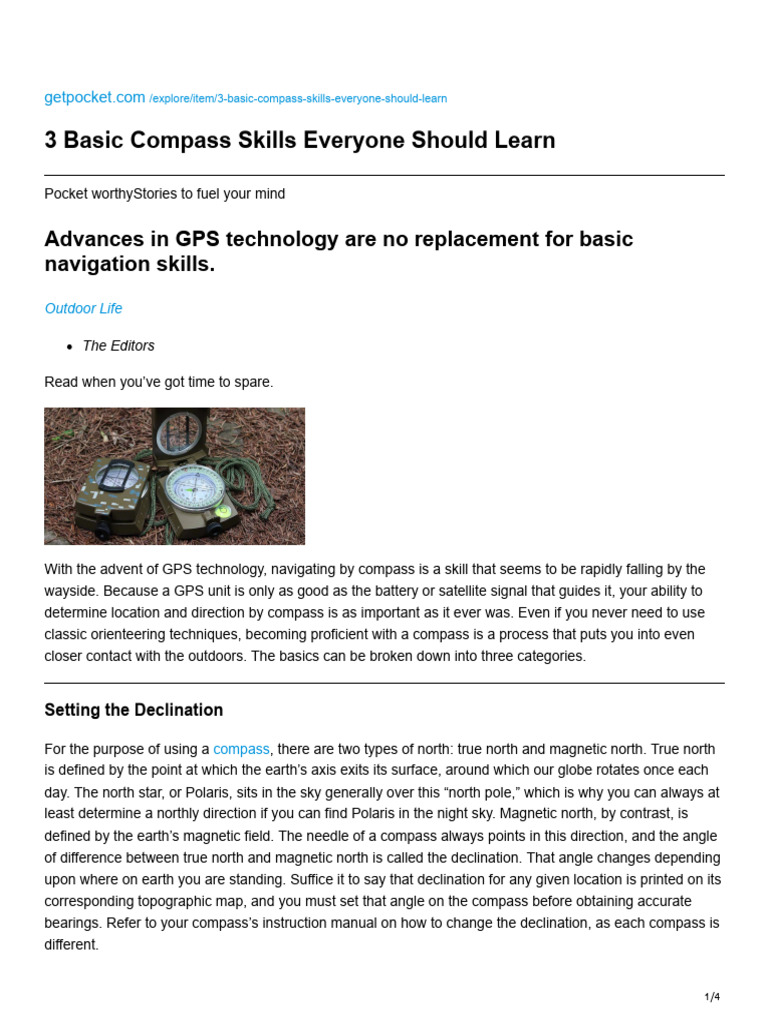 3 Basic Compass Skills Everyone Should Learn | PDF | Compass | Navigation 3 Basic Compass Skills Everyone Should Learn | PDF | Compass | Navigation