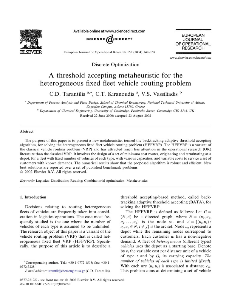 Vehicle Routing Optimization | PDF | Metaheuristic | Systems Analysis