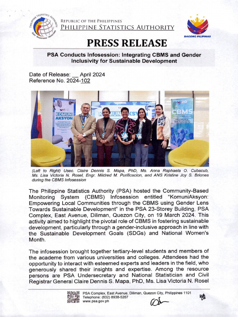 1-Press Release - PSA Conducts Infosession - Integrating CBMS and ...