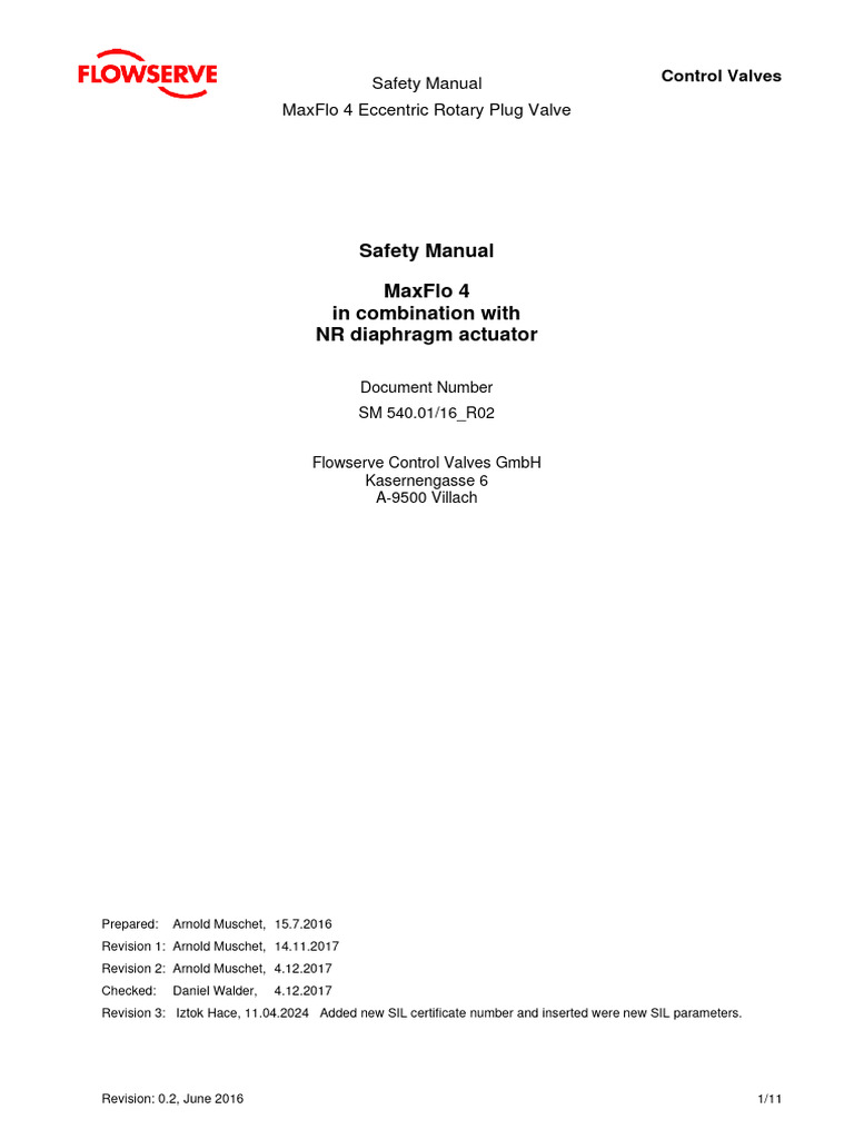 Flowserve Safety Manual MaxFlo4 NR R03 20240411 DRAFT Version ...