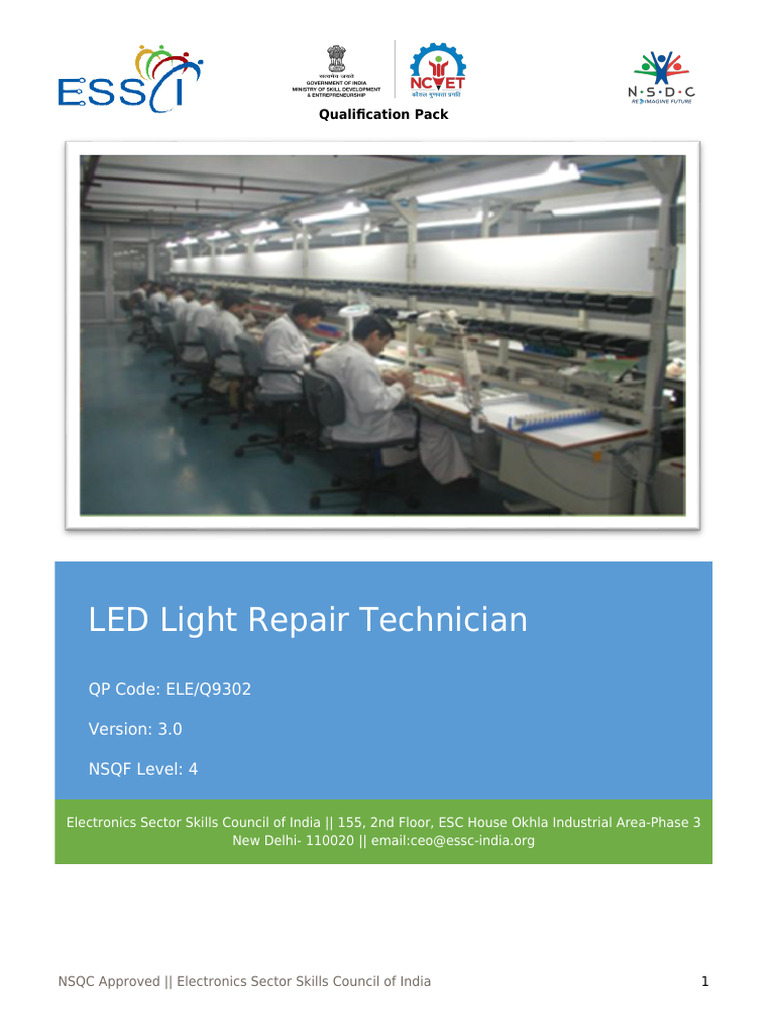 LED Light Repair Technician QP Overview | PDF | Occupational Safety And ...