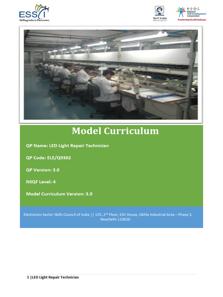 LED Light Repair Technician Curriculum | PDF | Occupational Safety And ...