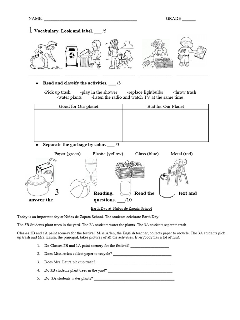 Saving The Planet Picture Description Exercises Tests - 24881 | PDF