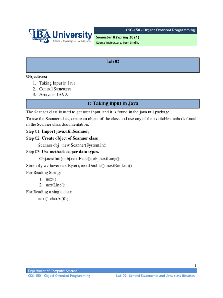 Lab 2 | PDF | Control Flow | Computer Programming Lab 2 | PDF | Control Flow | Computer Programming