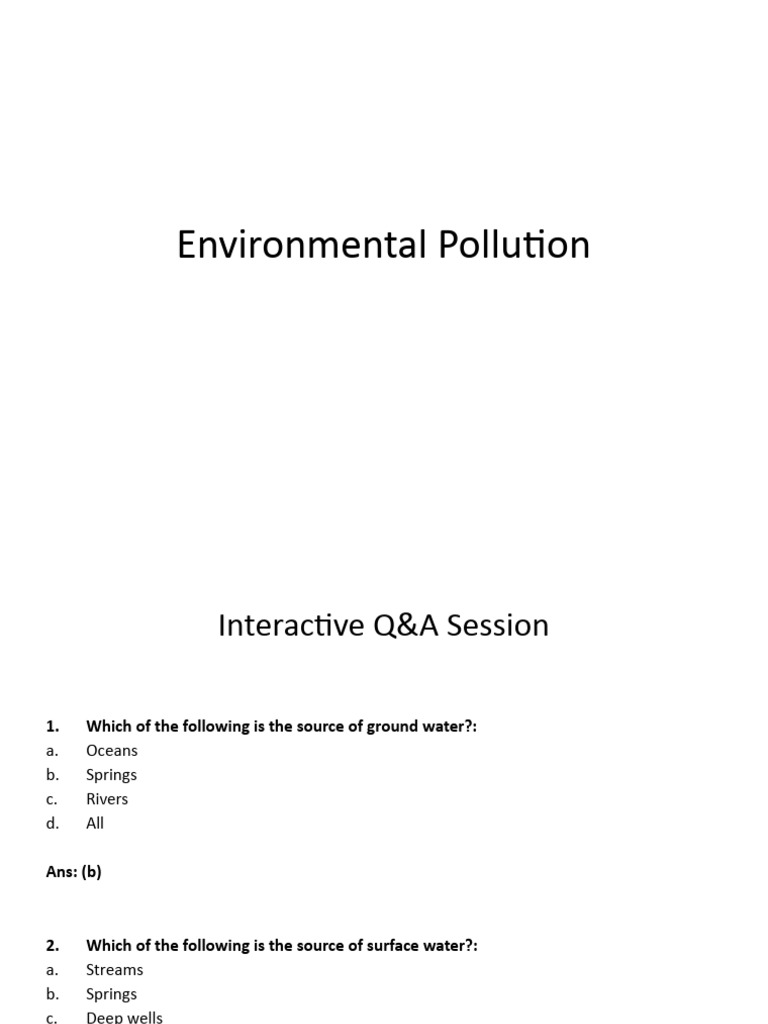 EVS Module - 3 MCQ | PDF | Water Pollution | Soil