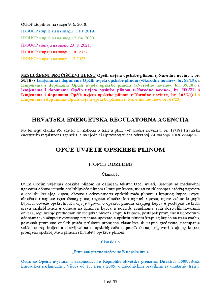 Opci Uvjeti Opskrbe Plinom-2018 | PDF