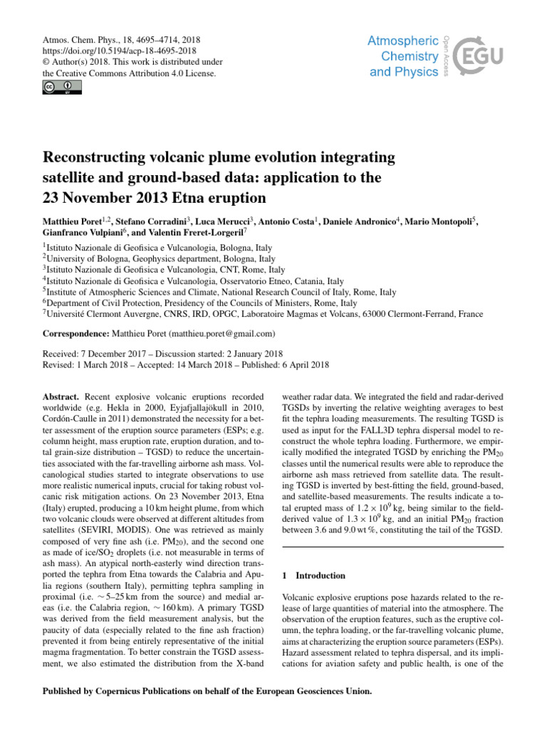 Volcanic Plume Analysis: Etna Eruption 2013 | PDF | Volcanic Ash | Volcano
