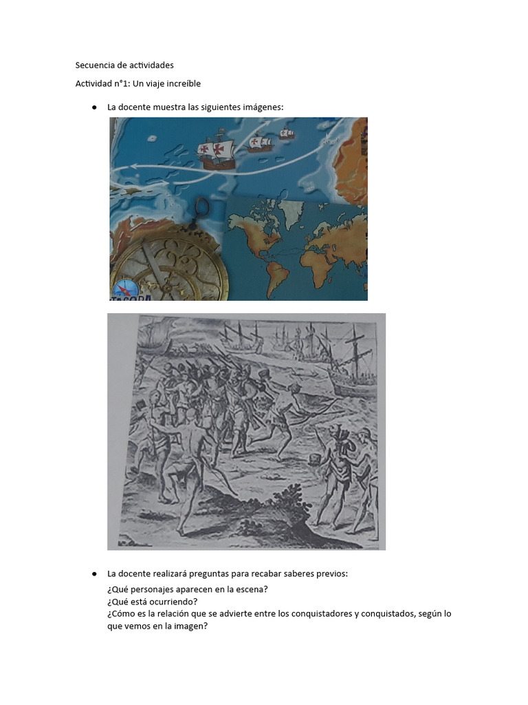 Secuencia de Actividades Descubrimiento de America | PDF | Cristobal colon