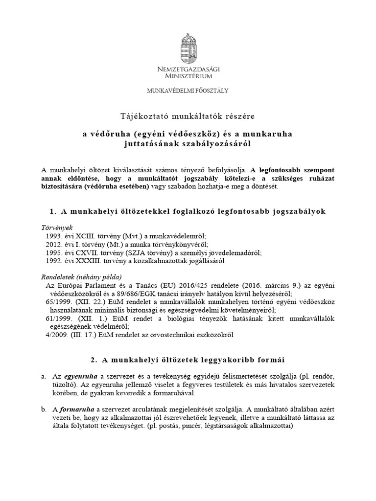 180516-NGM MV-munkaruha Tajekoztato | PDF