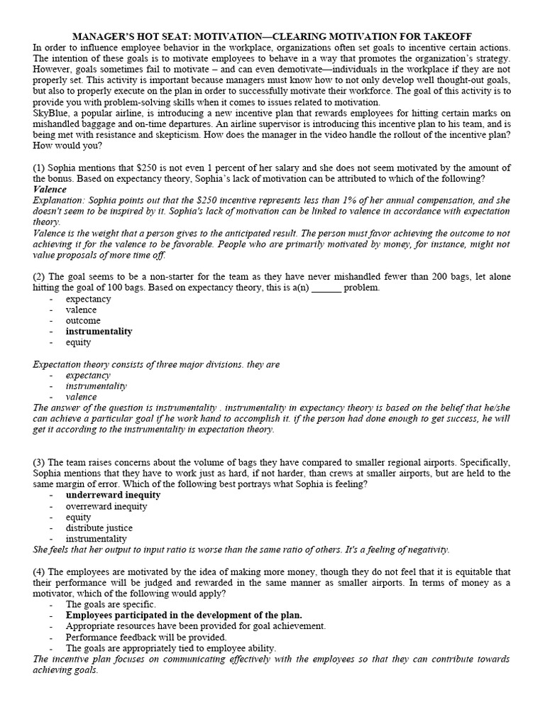 Homework 4 - Chapter 6 Motivation | PDF | Motivation | Motivational