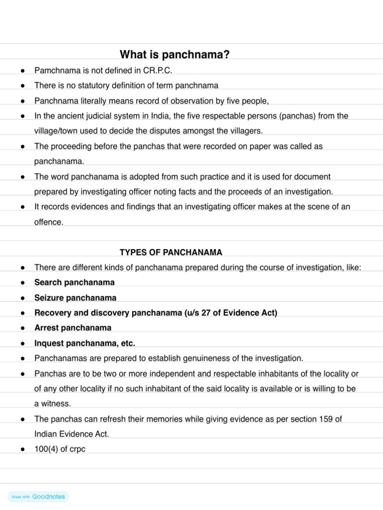 Panchnama | PDF | Legal Procedure | Political Law
