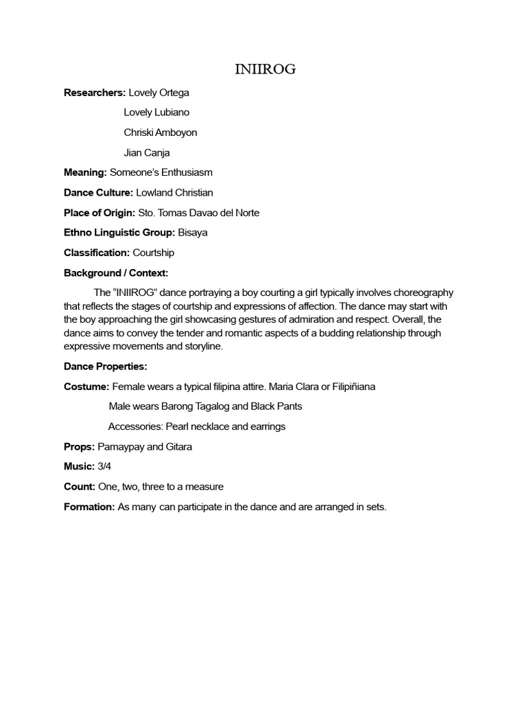 INIIROG | PDF | Dances