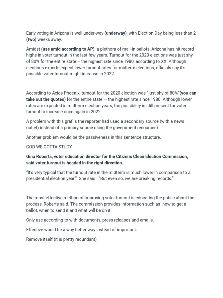 Arizona Early Voting Insights 2022 | PDF | Voter Turnout | Voting